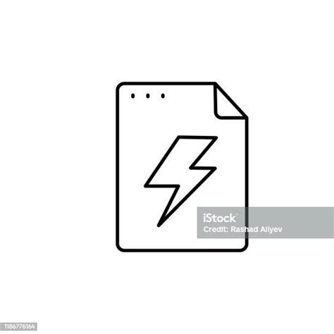 파일 문서 번개 아이콘 Ui 및 Ux 웹 사이트 또는 모바일 응용 프로그램에 대한 아이콘의 간단한 라인 개요 벡터 0명에 대한 스톡 벡터 아트 및 기타 이미지 Istock