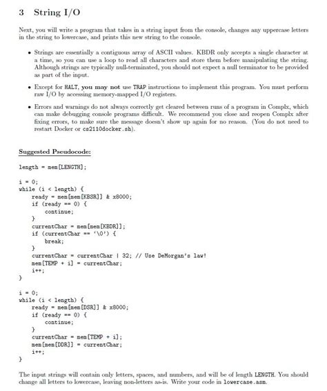 Solved 3 String Io Next You Will Write A Program That
