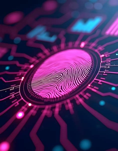 Futuristic Biometric Fingerprint Scan | Premium AI-generated image