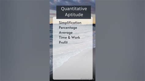 Most Important Quantitative Aptitude Topics For Placements Aptitude Placement Preparation