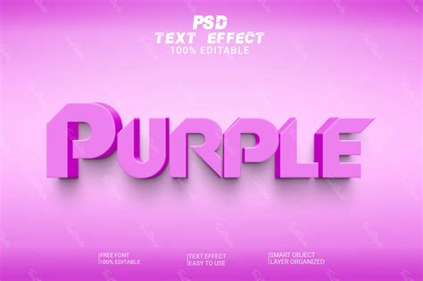 Purple Font Style Text Effect Photoshop Premium Psd File