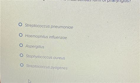 Solved Streptococcus Pneumonidehaemophilus