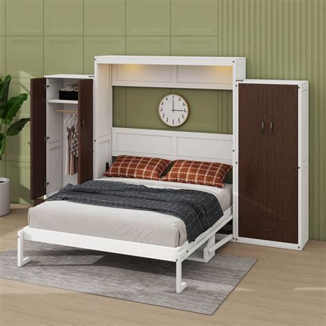 Red Barrel Studio® Murphy Bed Boasting Built In Led Lights A Closet