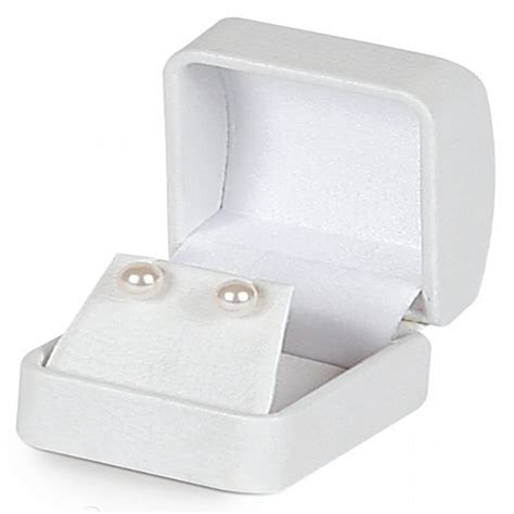 Leatherette Single Earring Box With Matching Interior And Two Piece Pa