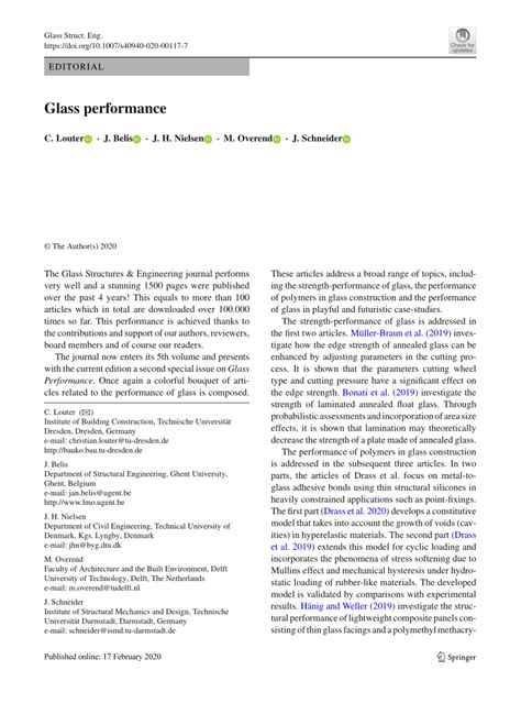 Pdf Glass Performance