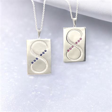 Infinity Silver Necklace Ruby Sananda Kryst Design