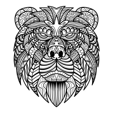 Bear Head Mandala Coloring Page Download Print Or Color Online For Free