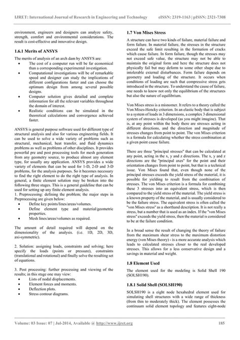 Finite Element Analysis Of Arch Dam Pdf Geology Science