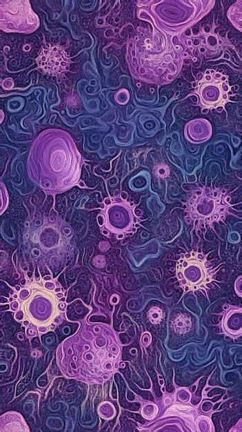 Purple Microbial Pattern Design Premium Ai Generated Image