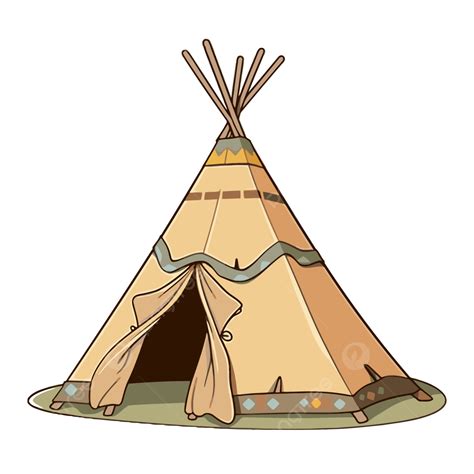 Teepee Clipart Cartoon Teepee On A White Background Vector Cartoon