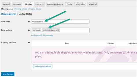 setup woocommerce shipping options zones and settings