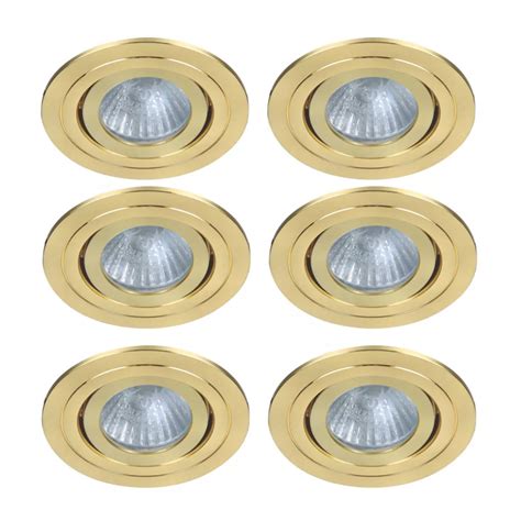 Spa Cali Adjustable Downlights Brass 6 Pack Screwfix