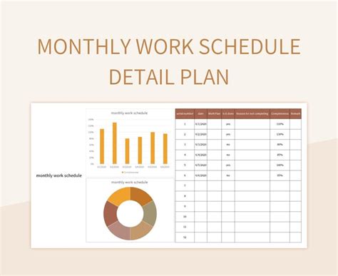 Free Monthly Work Schedule Templates For Google Sheets And Microsoft Excel Slidesdocs