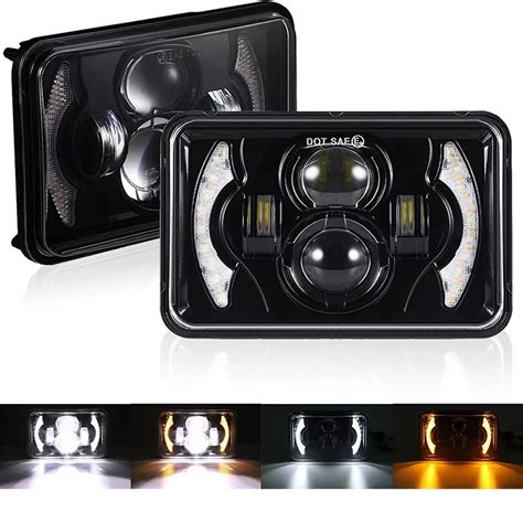 Led 헤드라이트 5 인치 스퀘어 Led 전조등 방향 지시등 Drl 운전 조명 자동차 오토바이 오프로드 4x6 9