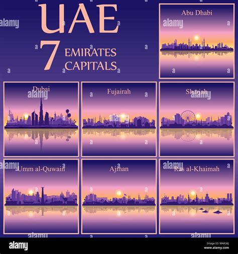 Uae And Its 7 Emirates With Major Cities Avkiu
