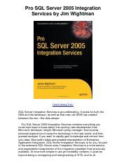 Master SQL Server 2005 Integration Services for Data Success | Course Hero