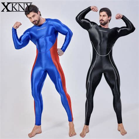 Amoresy Smooth Running Clothes Color Blocked Long Sleeved Mens One