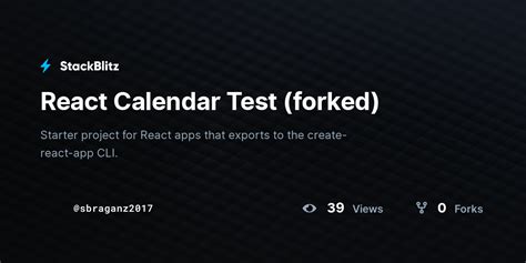 React Calendar Test Forked Stackblitz