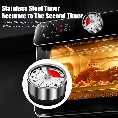 walbest stainless steel kitchen timer ultra precise timing ergonomic button design magnetic