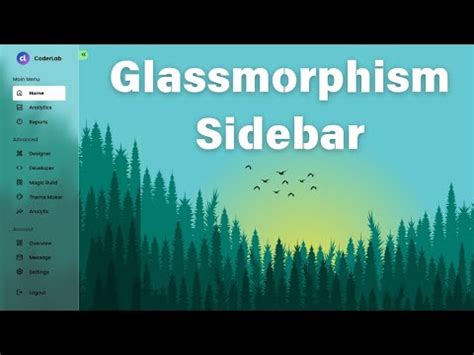 Glassmorphism Sidebar Using HTML CSS And JS YouTube