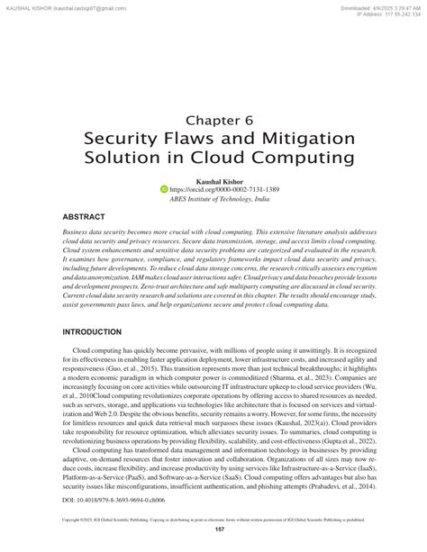 Pdf Security Flaws And Mitigation Solution In Cloud Computing