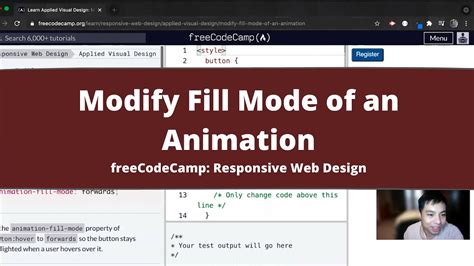 Modify Fill Mode Of An Animation Applied Visual Design Freecodecamp Tutorial Youtube