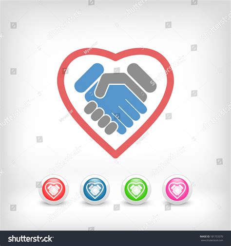 Love Handshake Minimal Icon Stock Vector Royalty Free 181753370