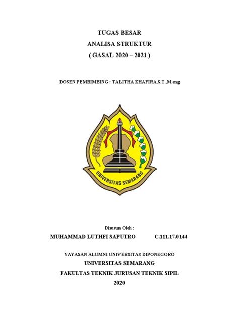 Tugas Besar Analisa Struktur 2020 Pdf Disability Sports