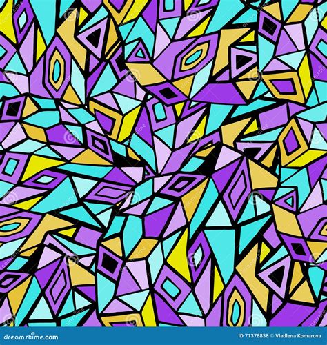 Abstract Retro Geometric Seamless Pattern With Triangles Stock Vector