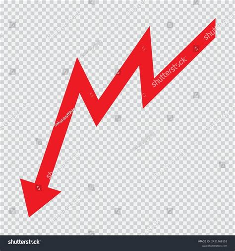 Red Arrow Going Down Stock Icon Stock Vector Royalty Free 2421766153 Shutterstock