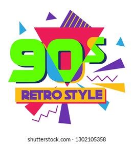 90s Retro Logo Design Eps10 Stock Vector Royalty Free 1302105364