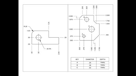 Intermediate Autocad Ordinate Dimensions And Tables Youtube