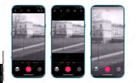 UI UX Design Camera App For Mobile Shooting Modes Normal Portrait Square Video And Advanced