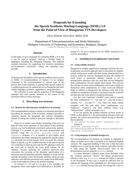 pdf proposals for extending the speech synthesis markup language