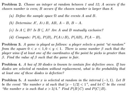 Solved Problem 2 Choose An Integer At Random Between 1 And