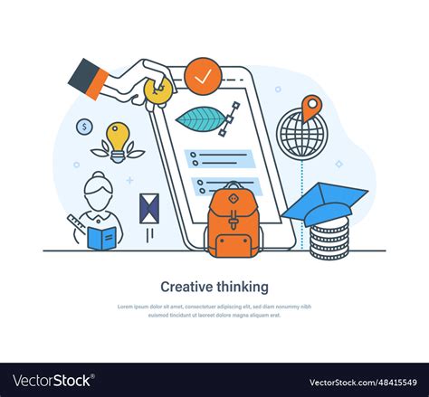 Creative Thinking Imagination Brainstorming Vector Image