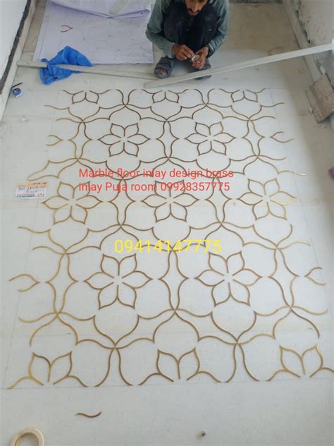 Brass Inlay Floor Design Puja Room Floor Inlay Brass Mother Of Pearl