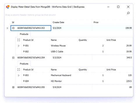 Bind The Grid To A Mongodb Database Winforms Controls Devexpress Documentation
