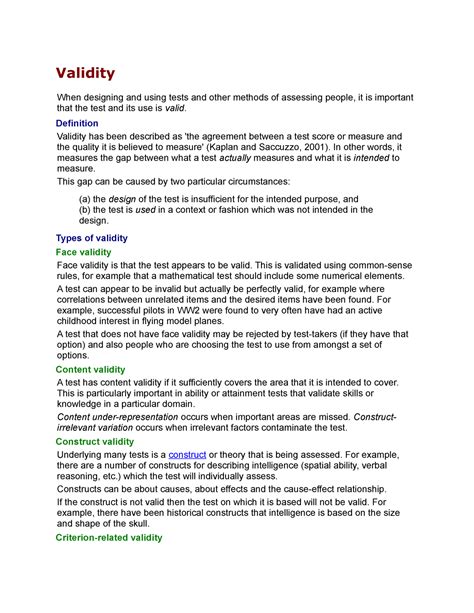 validity and its types lecture notes 2 3 validity when designing