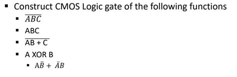 Solved • Construct Cmos Logic Gate Of The Following