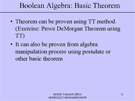 Boolean Algebra Logic Circuit Boolean Algebra