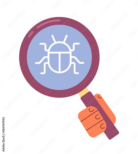 Vecteur Stock Finding Bugs In Code Flat Concept Vector Spot