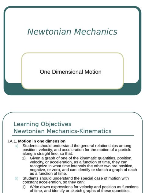 kinematics one dimension pdf