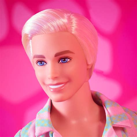 Ken Doll Wearing Pastel Striped Beach Matching Set Barbie The Movie