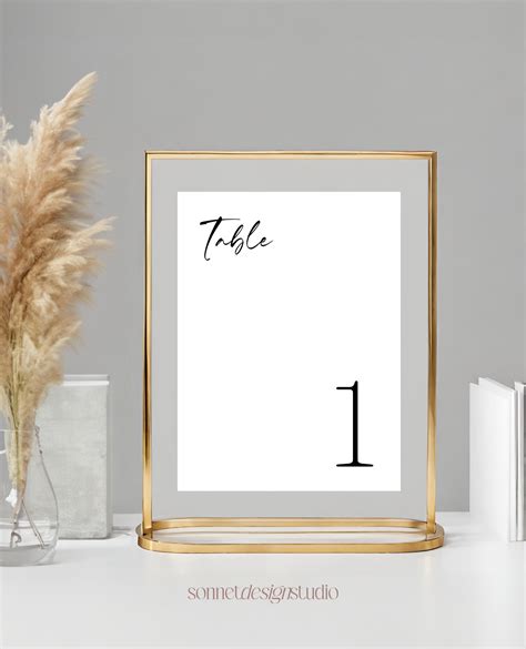 Minimalist Wedding Table Signs Wedding Signs Template Modern Wedding