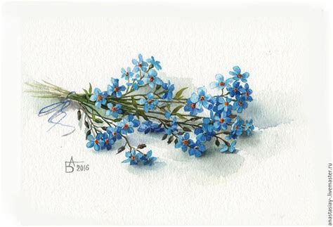 Купить или заказать Незабудки в интернет магазине на Ярмарке Мастеров Скромный букетик