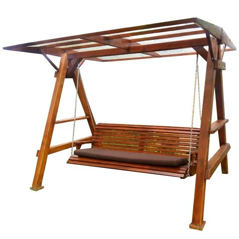 ᐉ Гойдалка садова Lnk Чунга Чанга з фарбуванням напівкруглий дах пластиковий шифер деревяна ДК