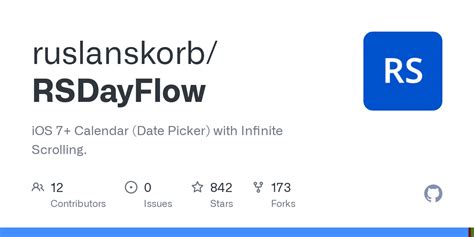 GitHub Ruslanskorb RSDayFlow IOS Calendar Date Picker With Infinite Scrolling