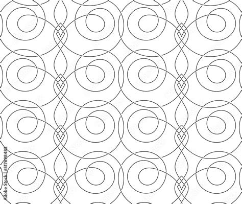 Stock Simple Vector Seamless Pattern Of Thin Interlacing Black Lines