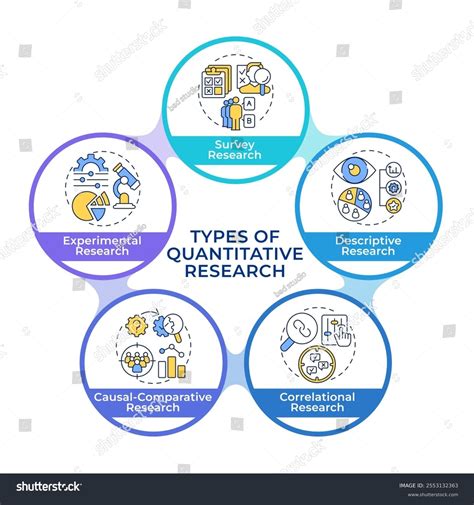 Quantitative Research Methodologies Infographic Circles Flowchart Stock Vector Royalty Free